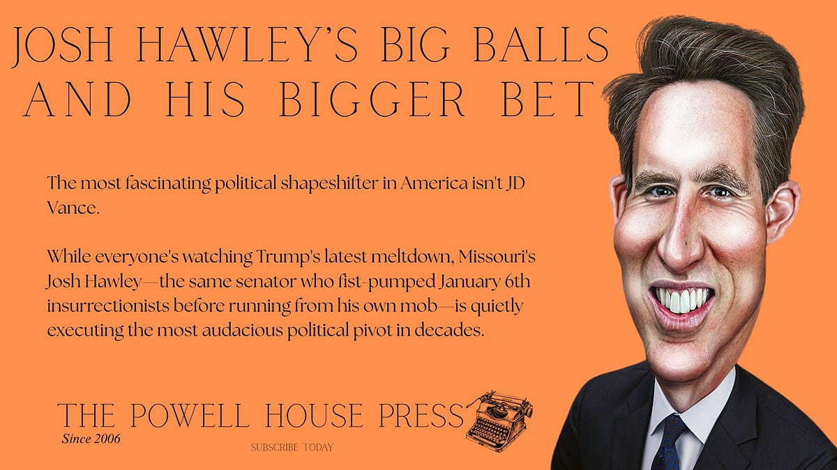 Josh Hawley Is Making His Move. He’s Smarter Than Vance and Has A… | by ...