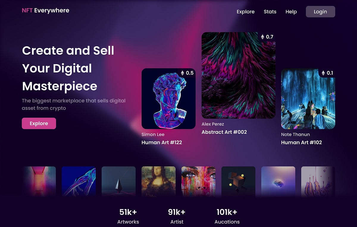 Case Study: UI/UX Design Website NFT dengan Figma - Agus Suwarno - Medium