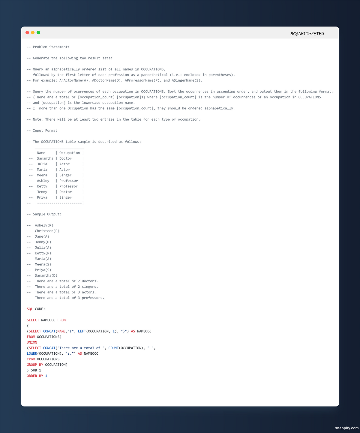 Solving a Tricky HackerRank SQL Problem — Combining Queries with ORDER ... Solving a Tricky HackerRank SQL Problem — Combining Queries with ORDER ...