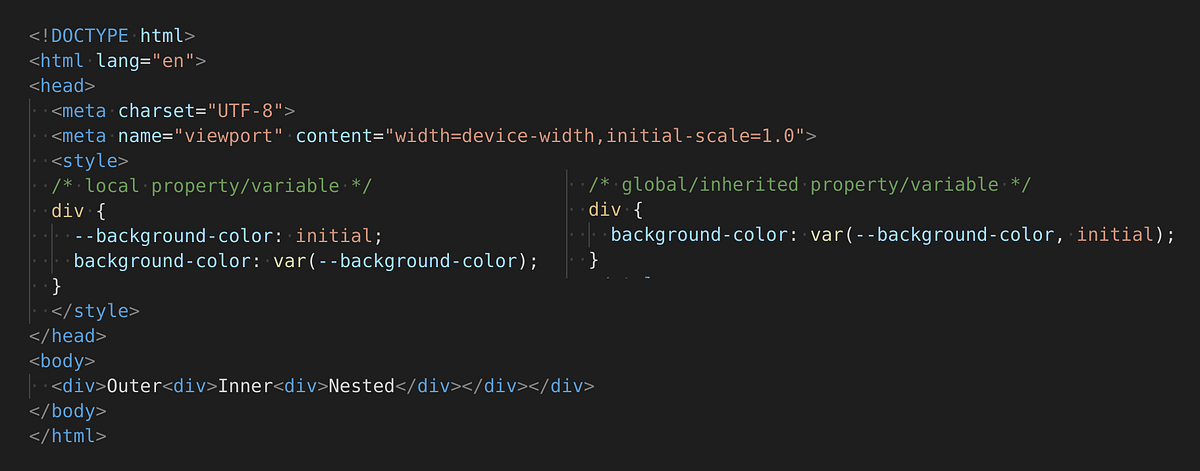 CSS: local VS global variables. Using CSS custom properties (aka… | by Andrea Giammarchi | Medium