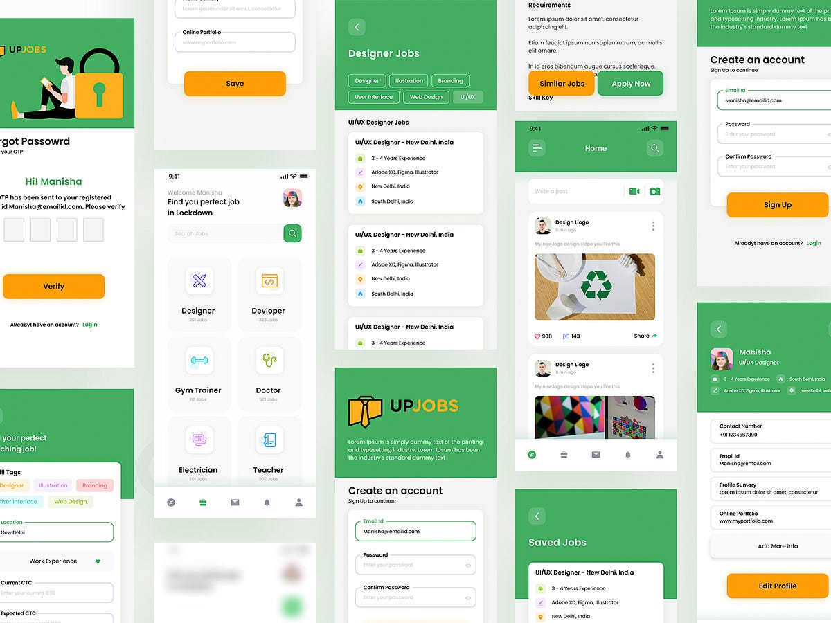 UPJOBS — Skill-Based Mobile Job App UI | by ME UI/UX Designer | Medium