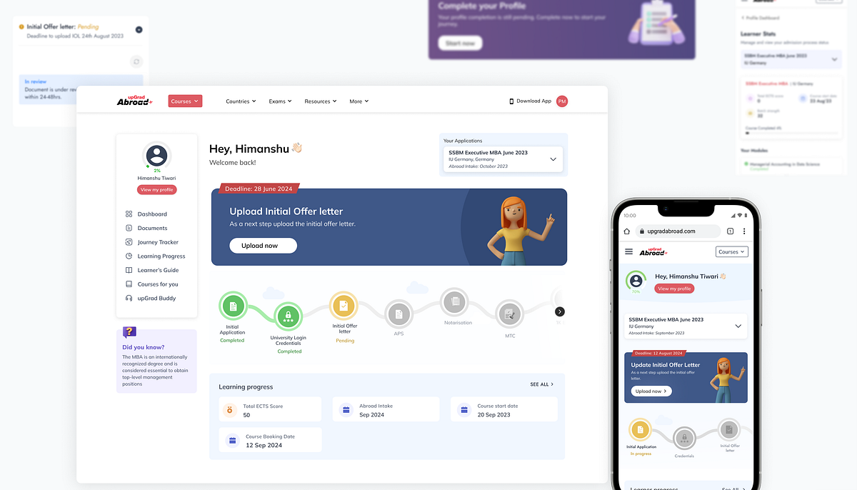 Student Abroad Journey Dashboard: Helping learners track their study abroad application ...