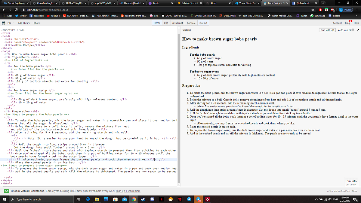 Assignment #1. I’m currently taking a HTML course in… | by Vivian | Medium