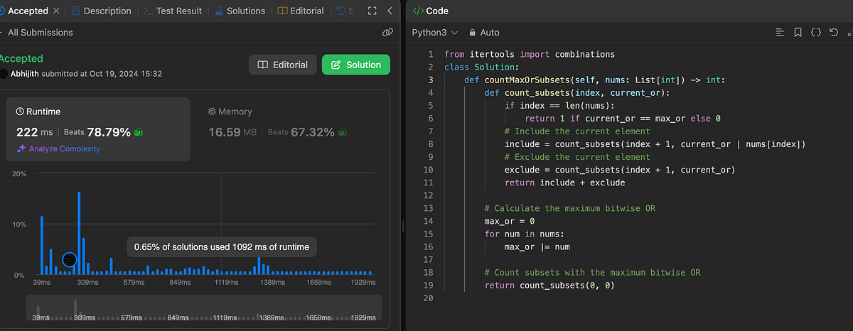 Day 5 — Count Number of Maximum Bitwise-OR Subsets | by Abhijith Krish | Medium
