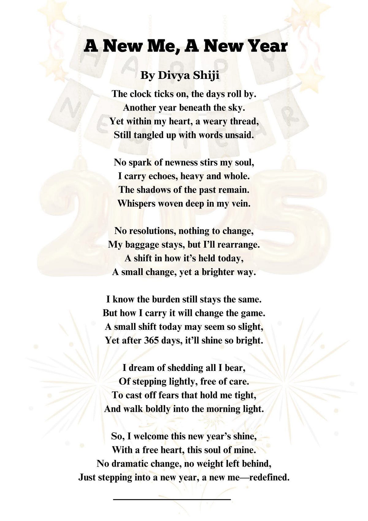 A New Me, A New Year. As the year edges closer to its end… | by Divya Shiji | Medium