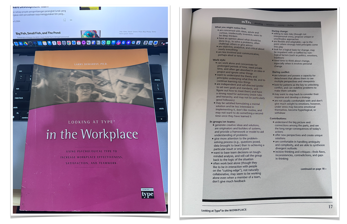 Looking at Type in the Workplace. I have been an MBTI (Myers-Briggs ...