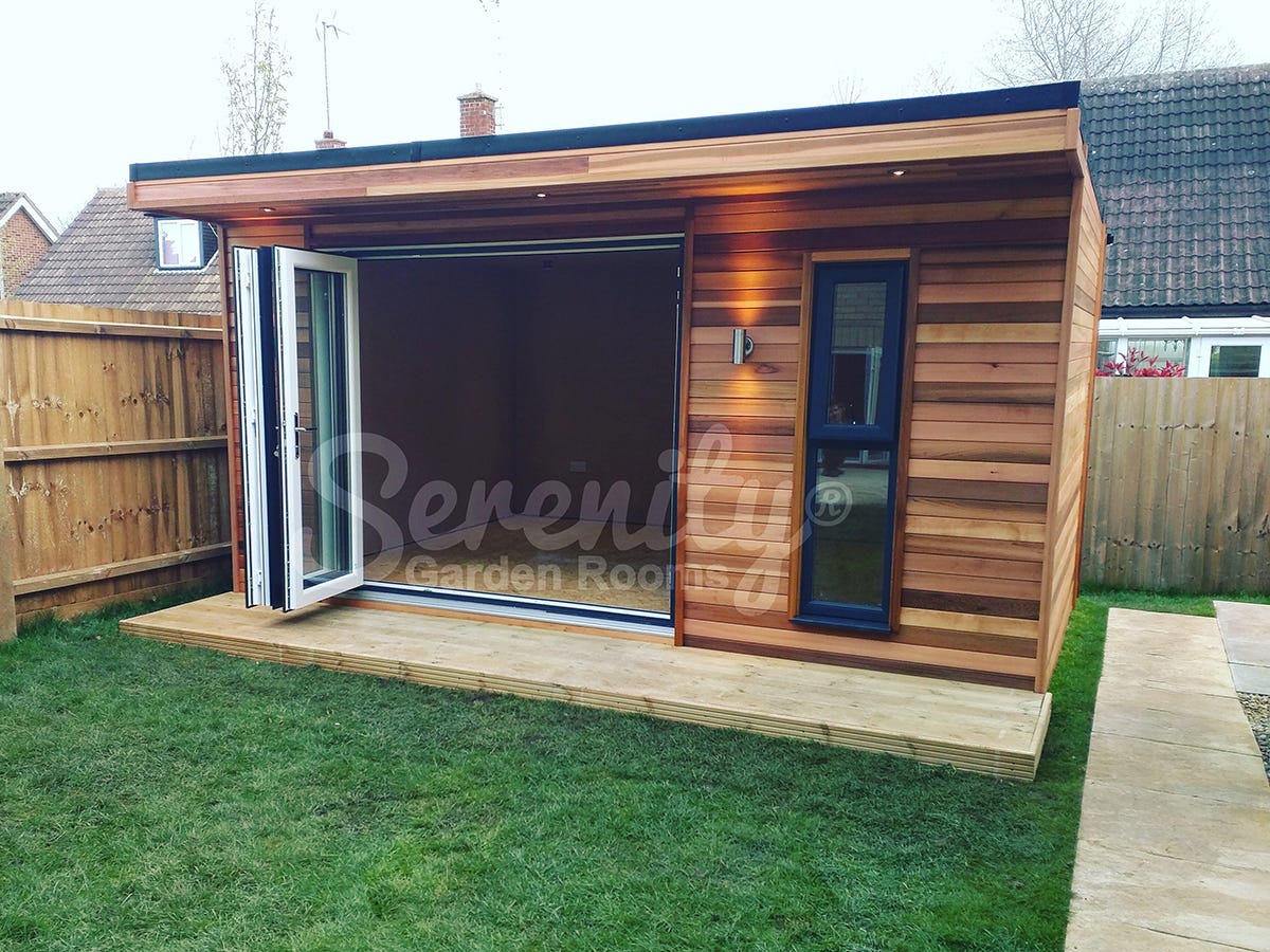 We love how red cedar cladding looks on this room. #Serenity # ...