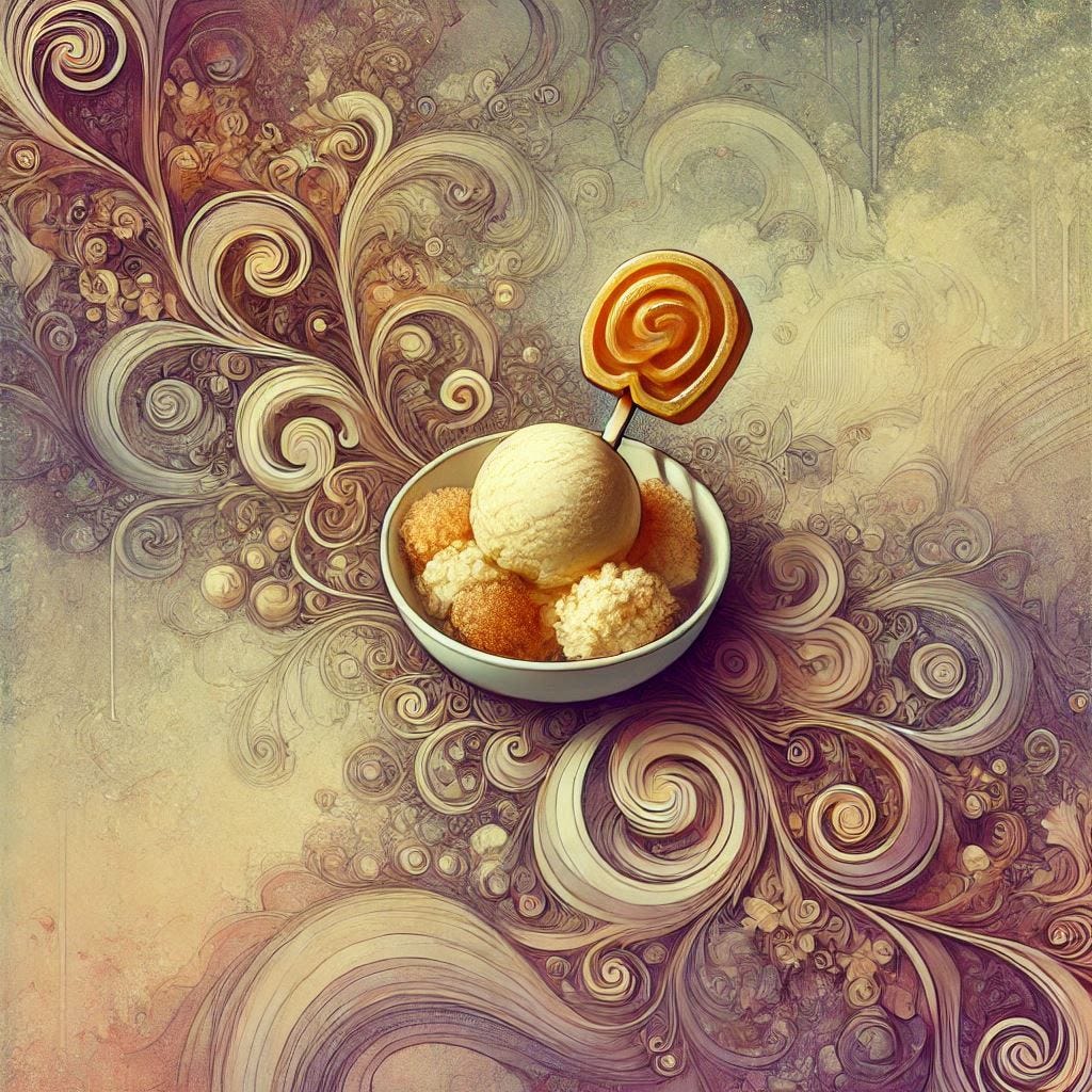 Maple Cotton Candy Served as a Topping on Vanilla Ice Cream, a Haiku ...