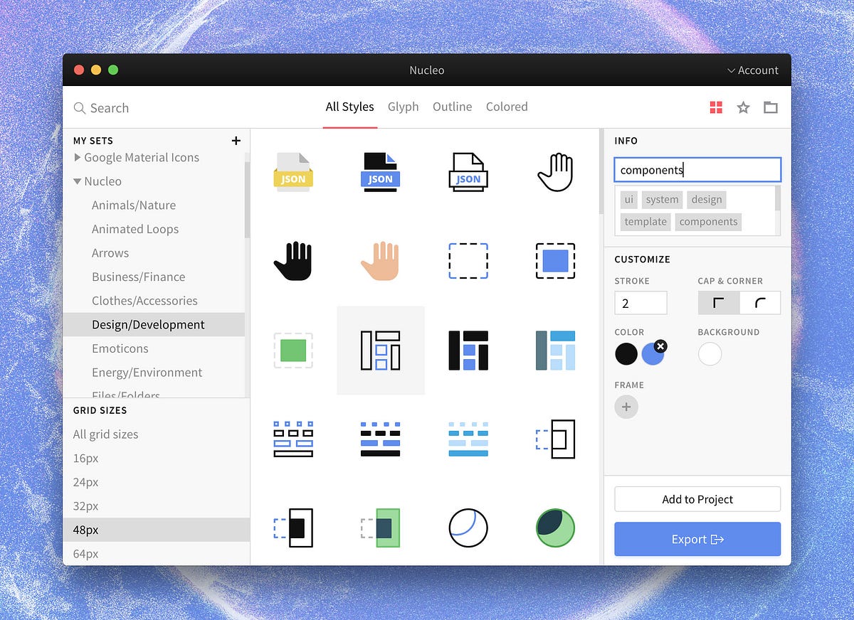 New 16px outline icon style, icons in-app editable names and UI/UX ...