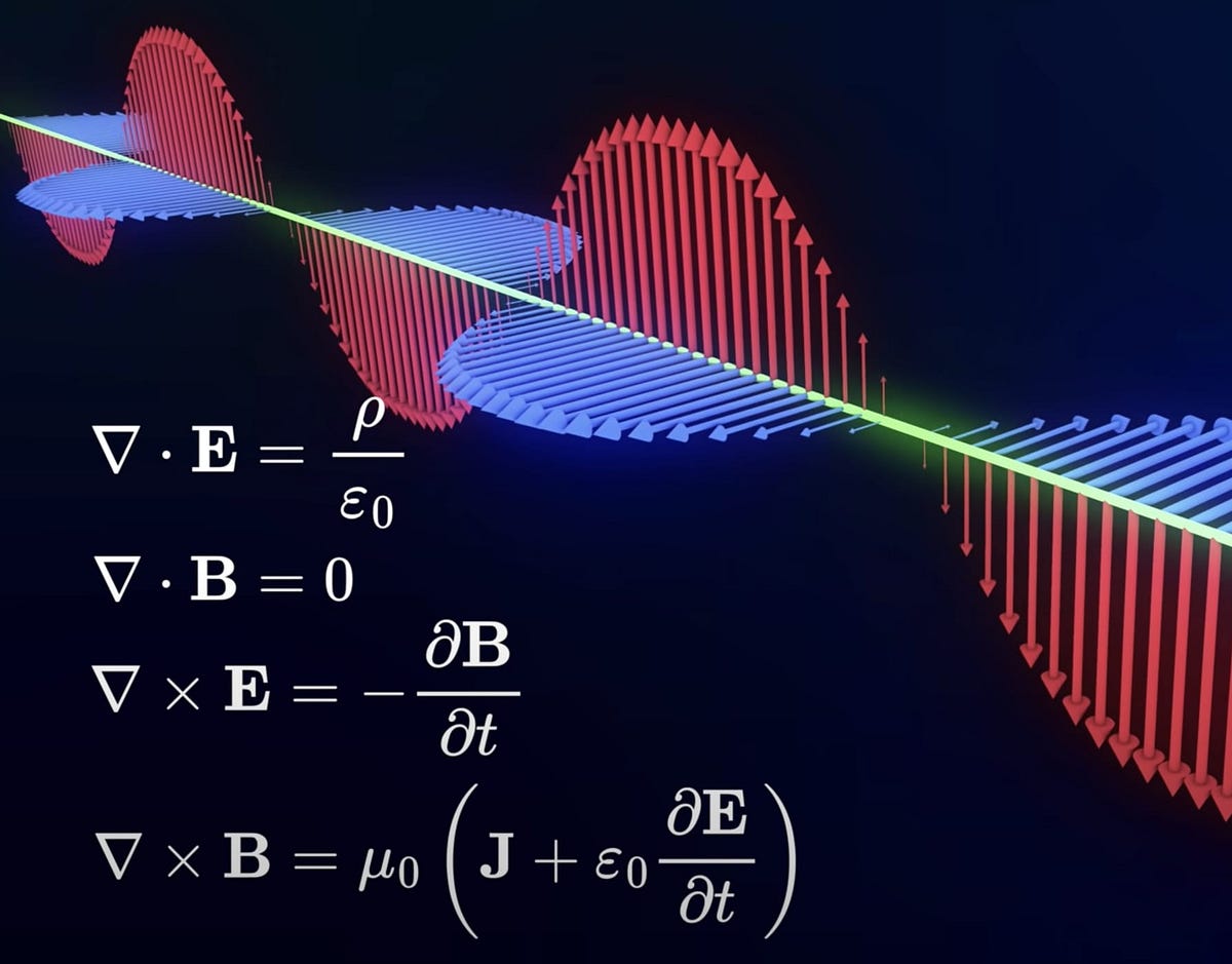In fields of force both strong and bright, Electricity and magnetism ...