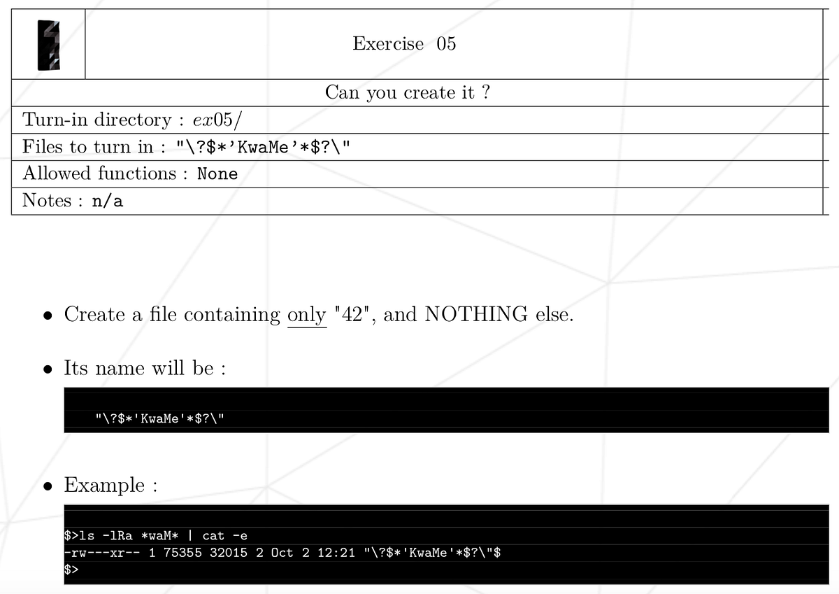 Ecole 42 的自我挑戰 — day01 — ex05（Linux） | by Tsungyu Yu | Medium