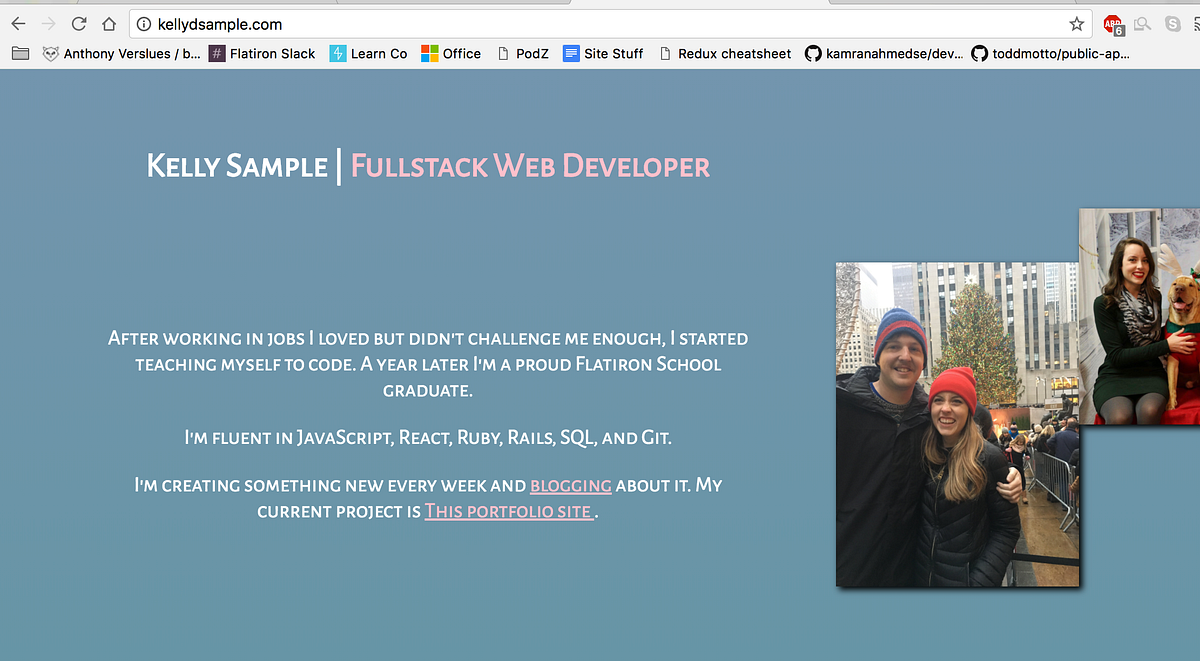 Challenge #1: Create a Portfolio Site | by Kelly Sample | Medium