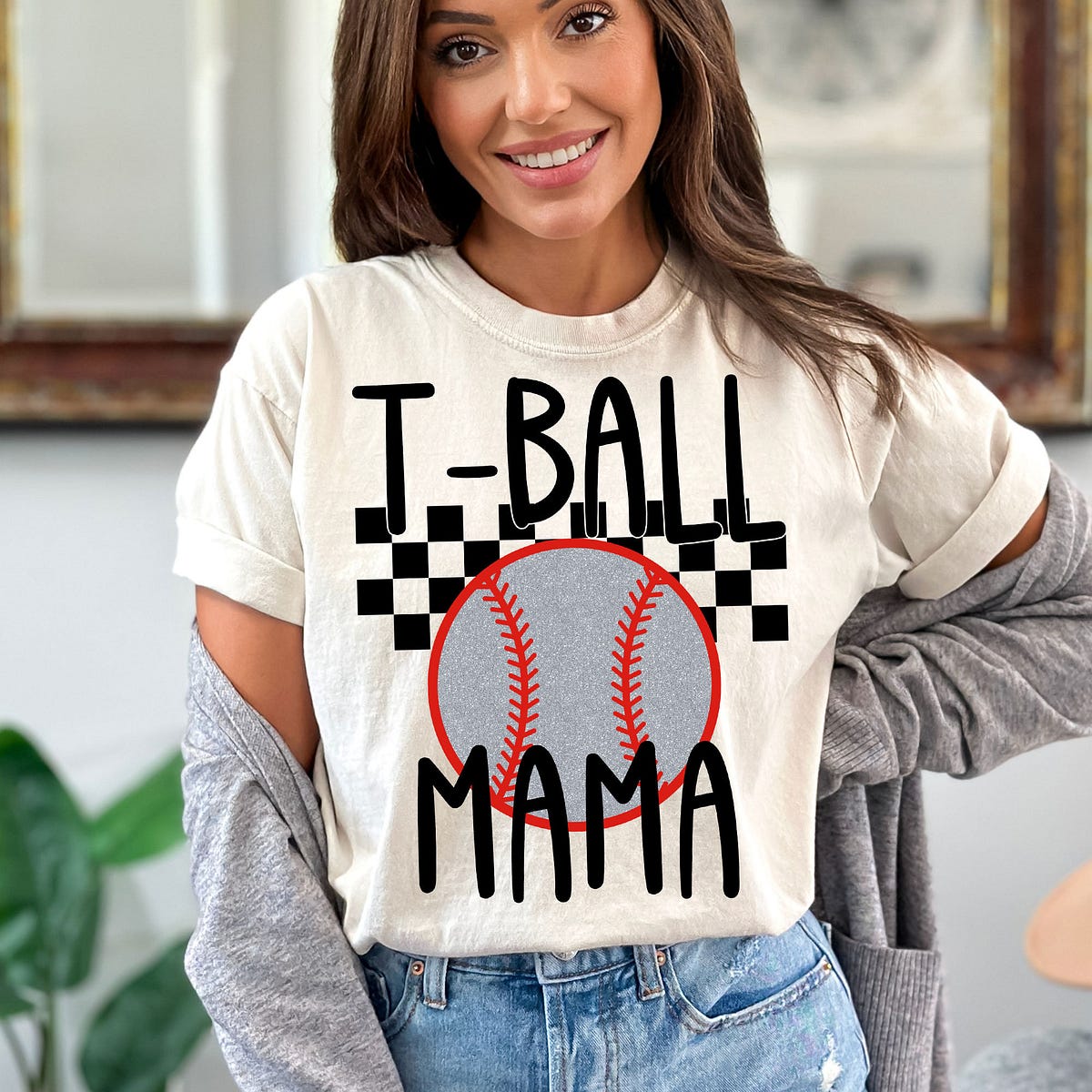 Retro T Ball Mama PNG, Glitter Baseball PNG, Sublimation Design ...