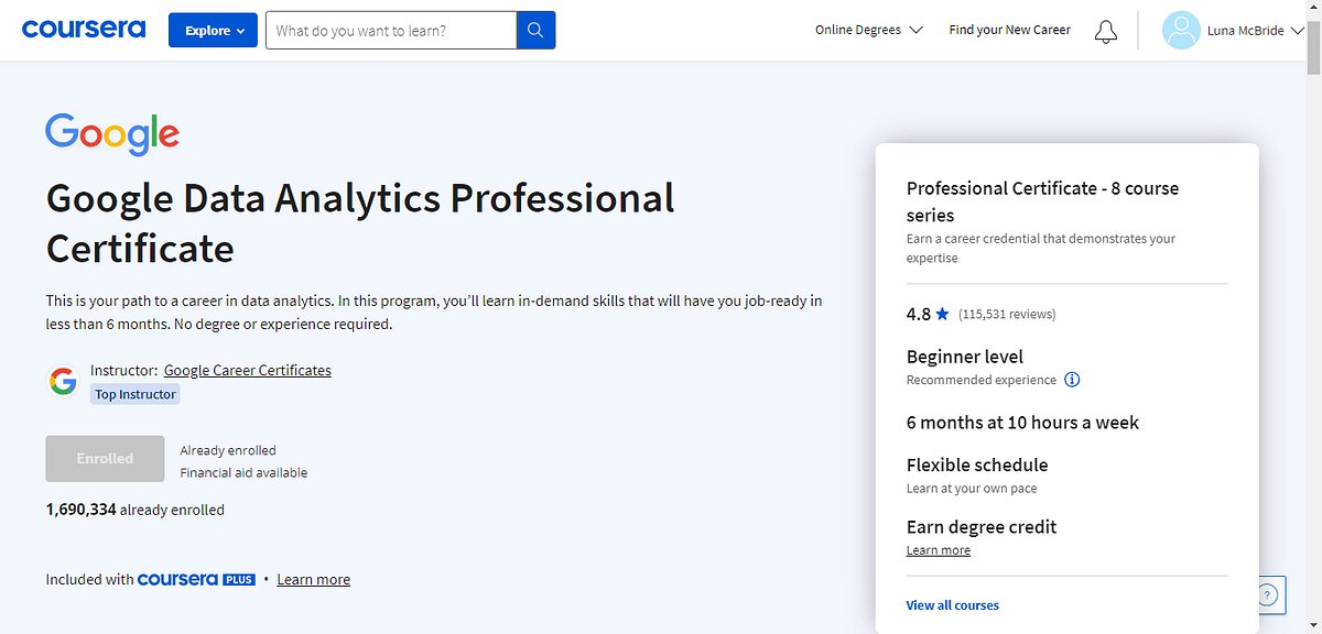The Google Data Analytics Certificate: A Review | by Luna McBride | Jul ...