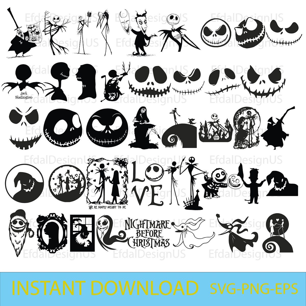 Jack and Sally svg, Nightmare Before svg, Mega Jack Skellington svg ...