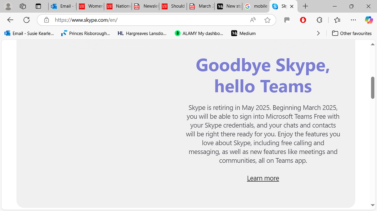 End Of Skype. When did you last use it? | by Susie Kearley 🐹 Guinea pig ...