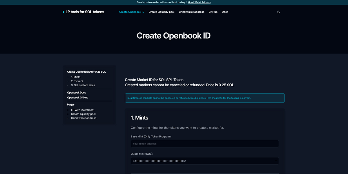 How to create OpenBook Market ID for 0.25 SOL | by Alexsomple | Medium