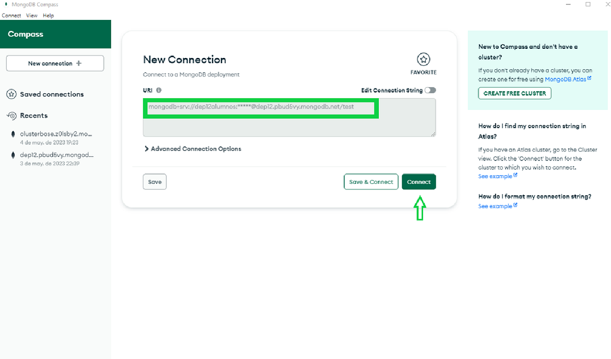NO SQL 1 Conexión a Base de Datos Base de datos creada Comandos - Jean ...