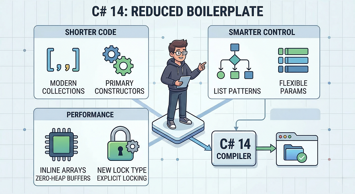 C# 14: 6 New Features to Reduce Boilerplate and Write Cleaner Code | by ...