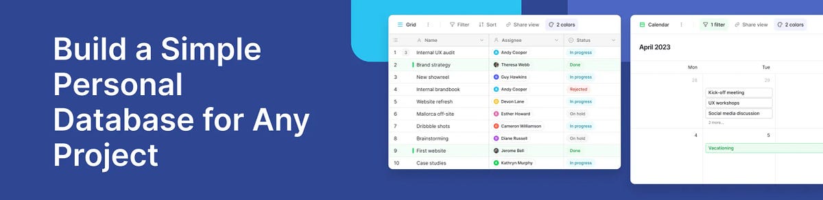 Build a Simple Personal Database for Any Project | by Baserow | Dec ...