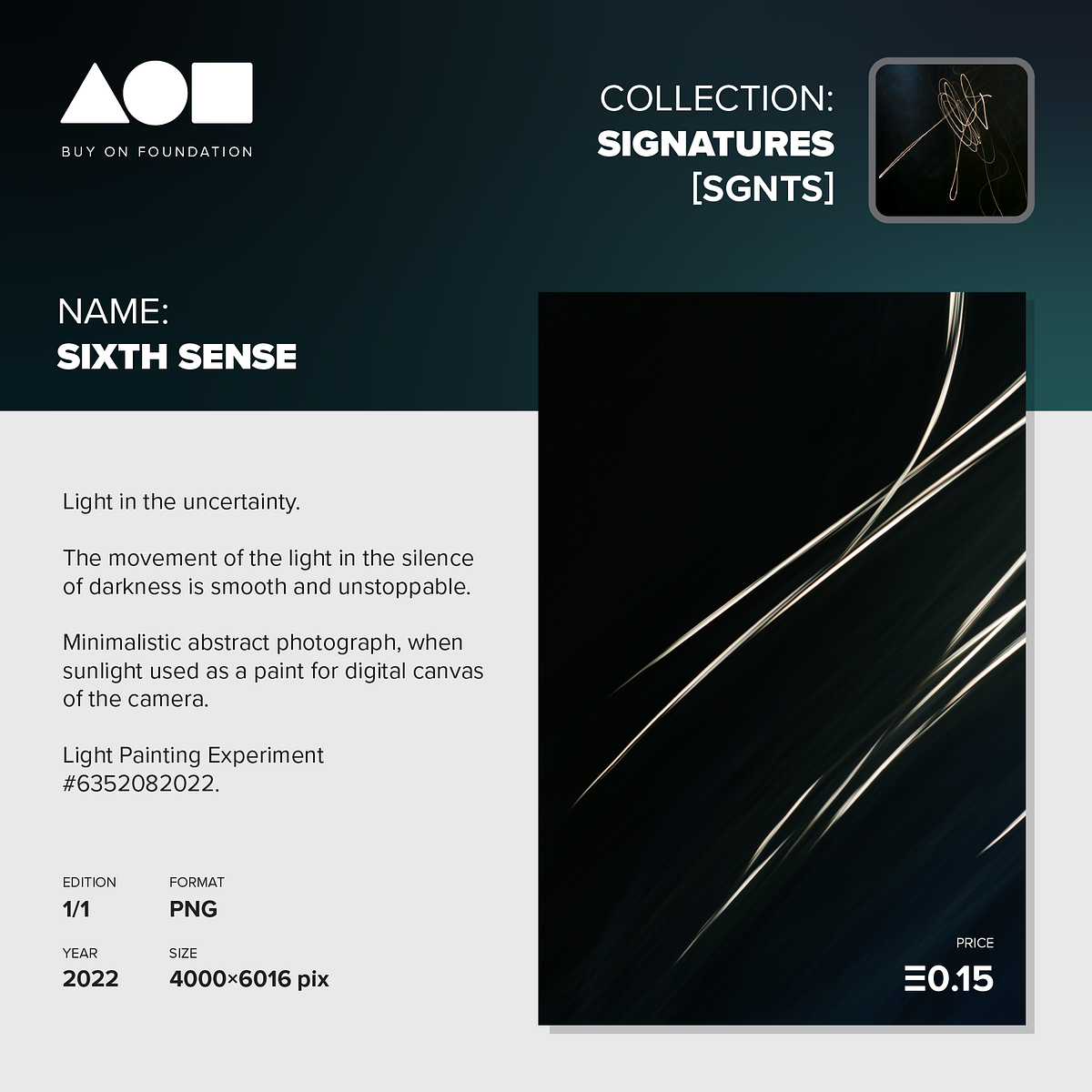 “Signatures” NFT collection on Foundation. Limited by 19 pieces ...