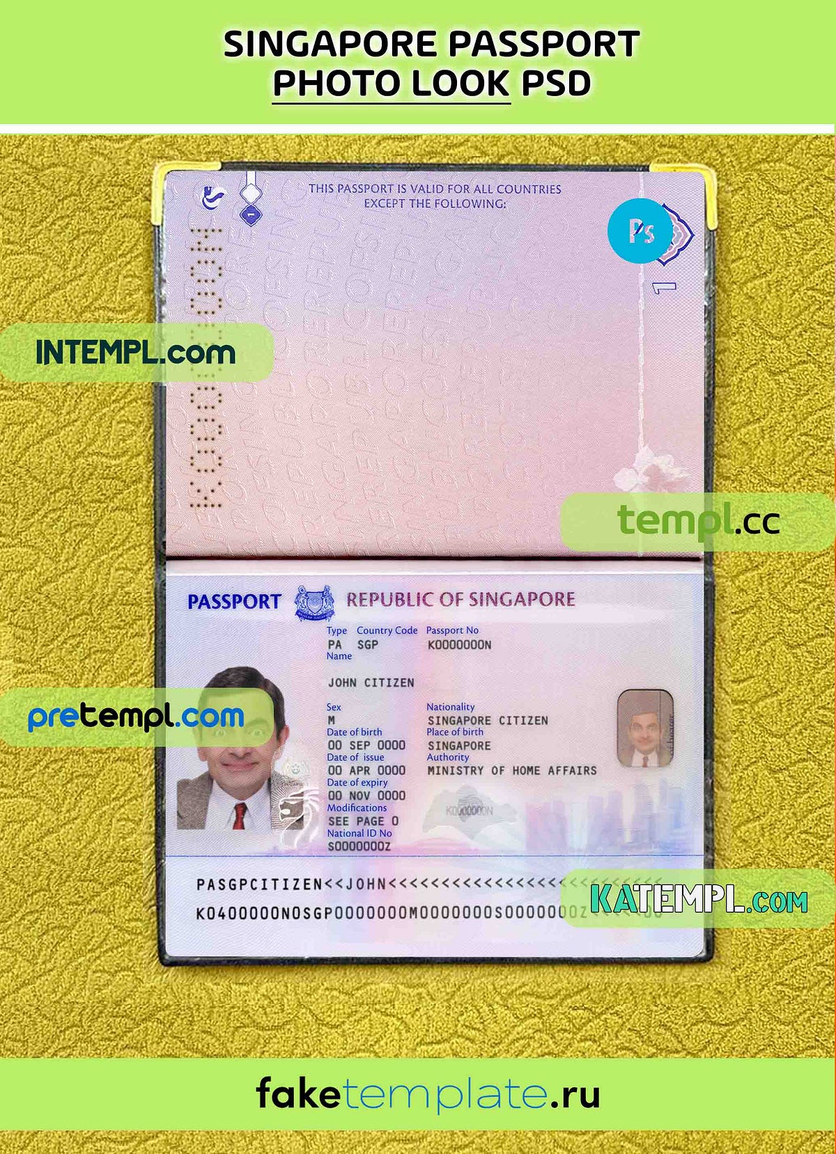 Singapore Passport Psd Files Scan And Photograghed Image 2017 2 In 1 By Shotempl Feb