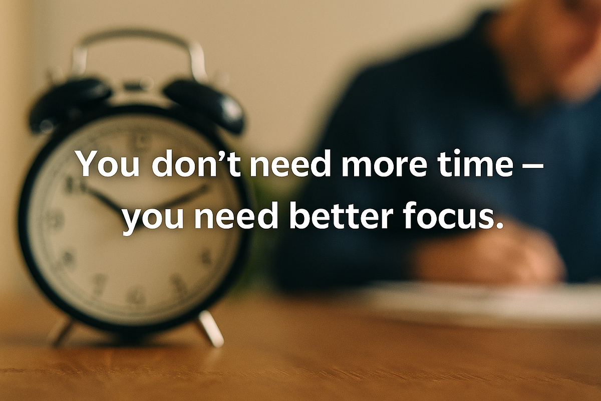 You Don’t Need More Time — You Need Better Focus | by Mukesh | Self ...
