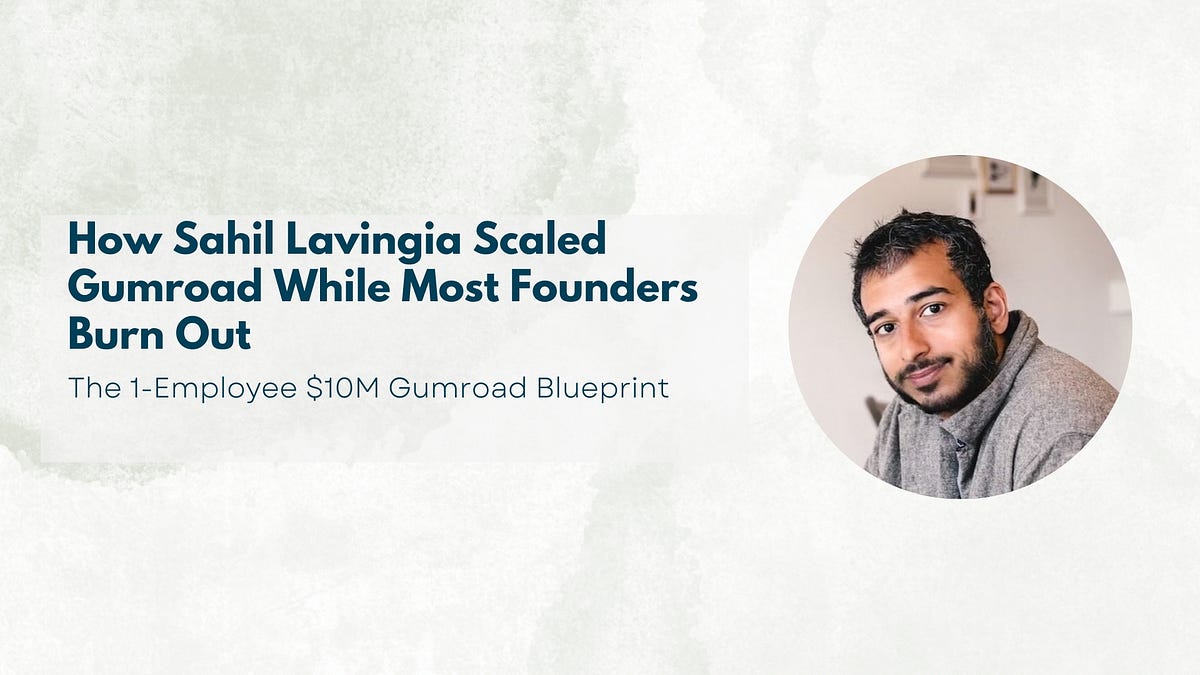 The 1-Employee $10M Blueprint: How Sahil Lavingia Scaled Gumroad While ...