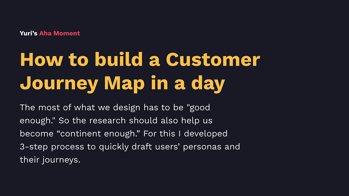 How to build a Customer Journey Map in a day | by Yuri Ternytsky ...