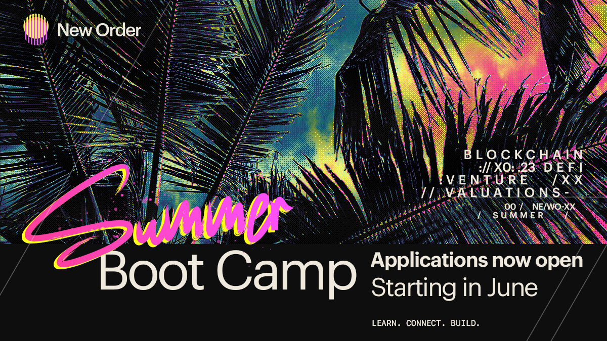 New Order Summer Boot Camp. Learn. Connect. Build. | by New Order | NewOrderDAO | Medium