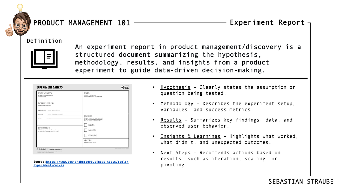 Product Management 101: #45 Experiment Report | by Sebastian Straube ...