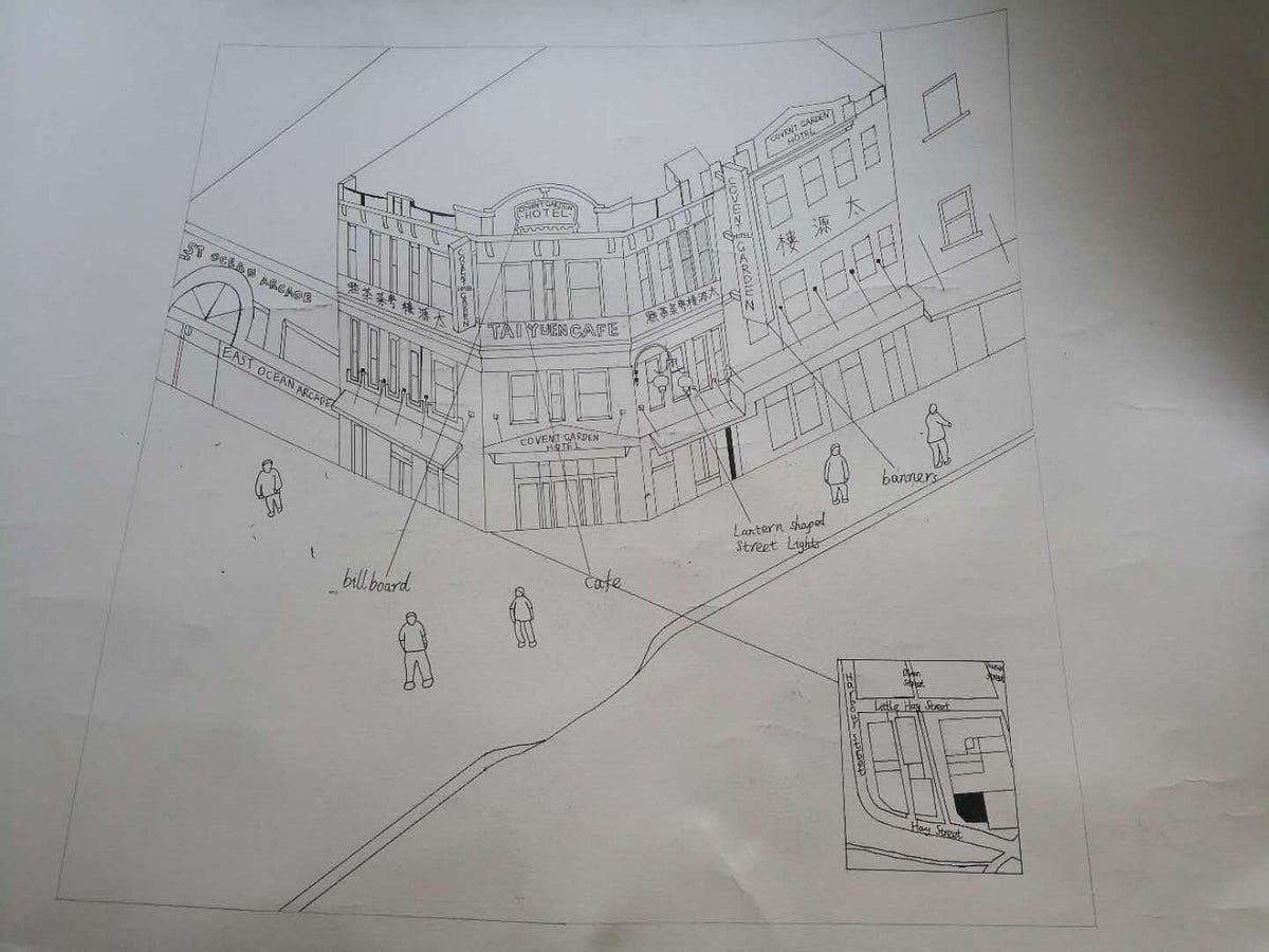 Assessment 2A: Drawing/Notation. For this line sketch of covent garden ...
