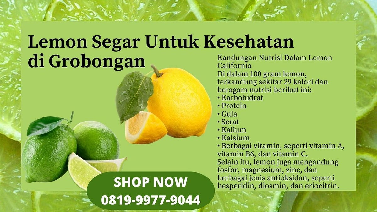 Lemon Segar Untuk Kesehatan di Grobongan Call/WA 0819–9977–9044 | by ...