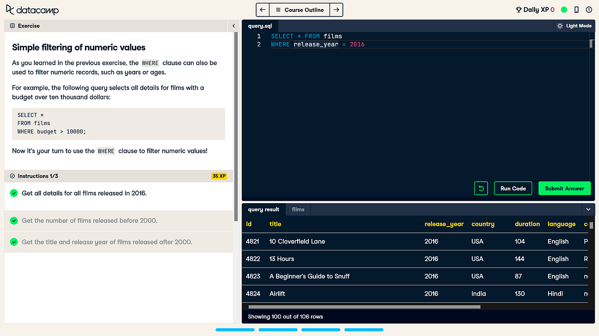 [SQL] Introduction to SQL 정리. SQL Fundamentals track (1) | by BeomHwan Roh | Medium
