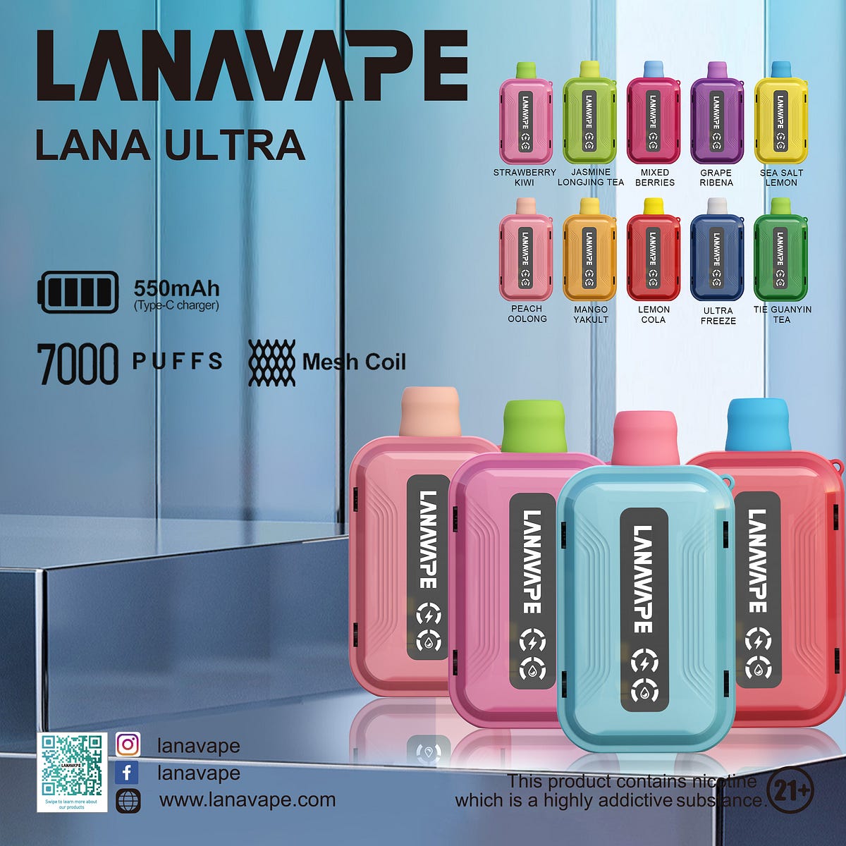 Lanabar 5000 granberry juice falvor disposable vape | by lanavape.com ...