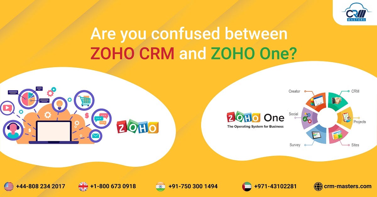 Are You Confused Between ZOHO and ZOHO One? CRM Masters | by Gains Clark Dev | Medium