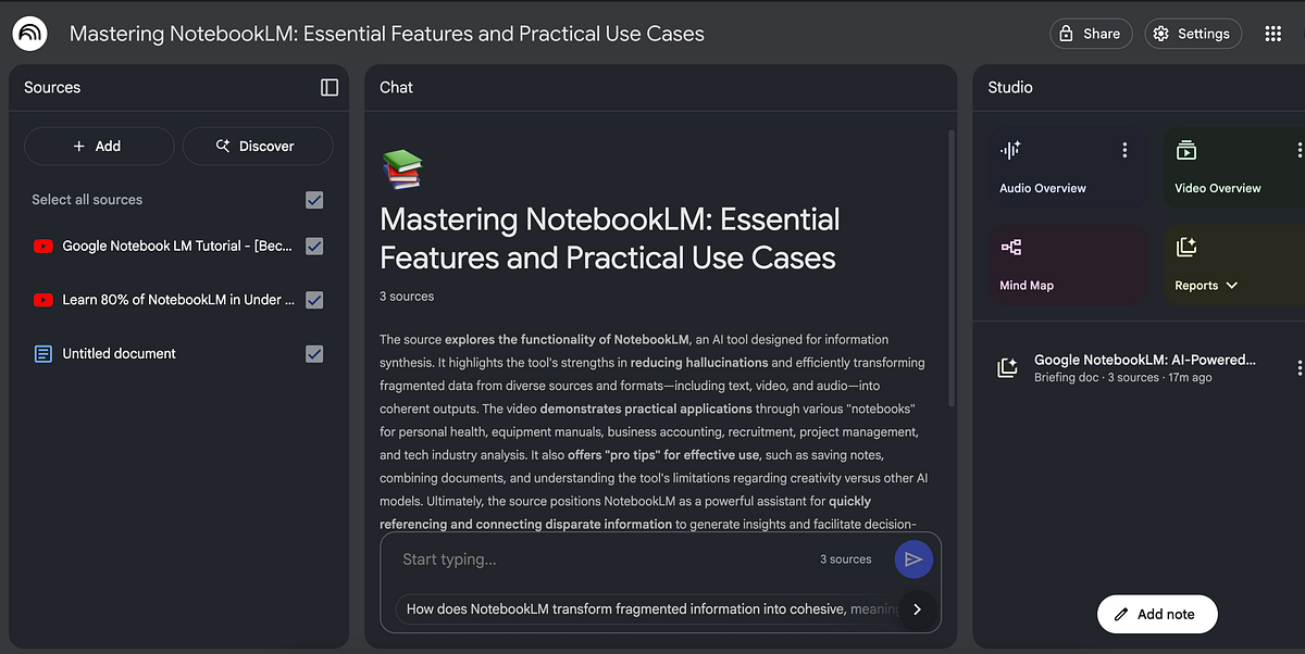 Google NotebookLM. A Comprehensive Briefing | by Kingsley Asuamah ...