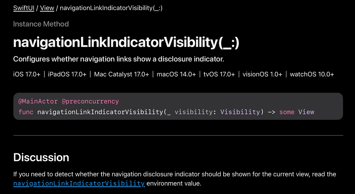 隱藏 & 顯示向右箭頭的 navigationLinkIndicatorVisibility | by 彼得潘的 iOS App Neverland | 彼得潘的 Swift iOS App ...
