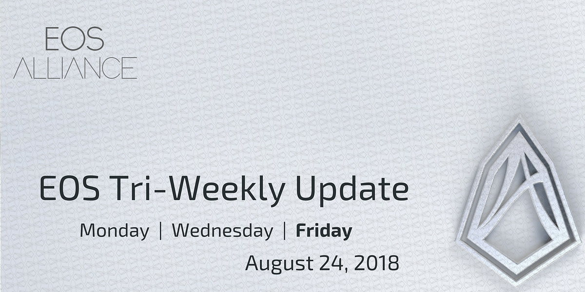 EOS Tri-Weekly Update 8/24/18 — Mobile, New Accounts & Popular Dapps | by EOS Alliance | Medium