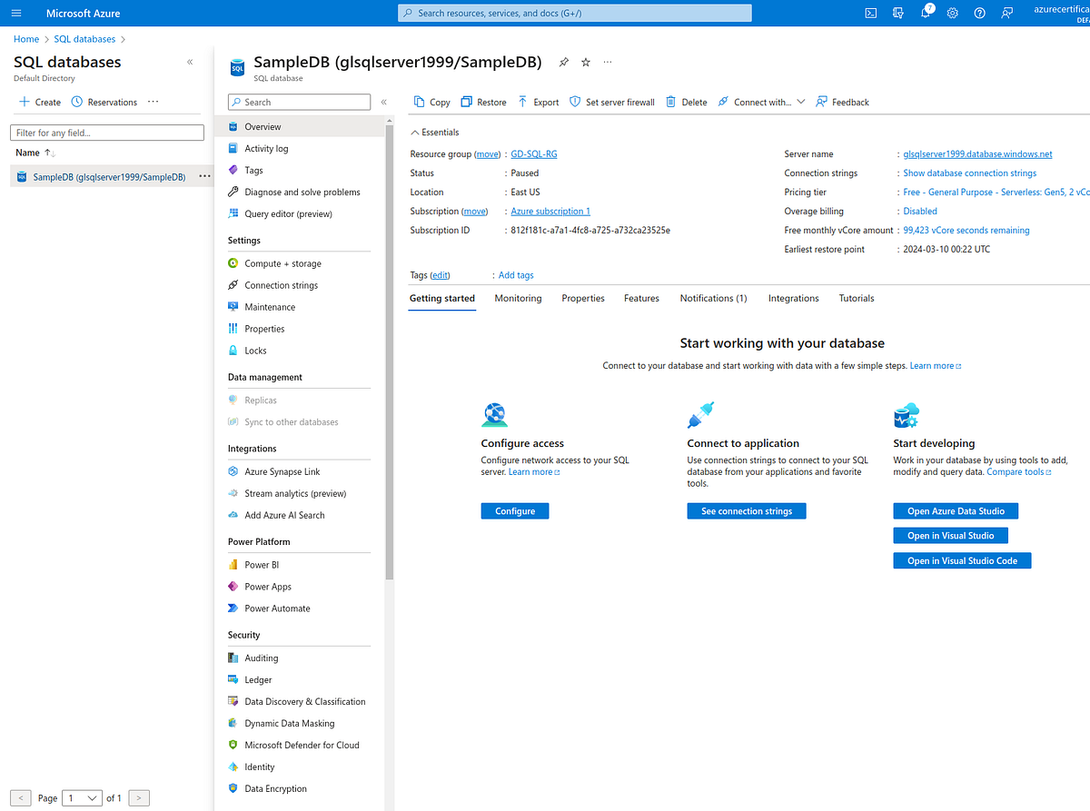 Setting up Azure SQL Server step by step. | by gardy dupiton | Mar, 2024 | Medium