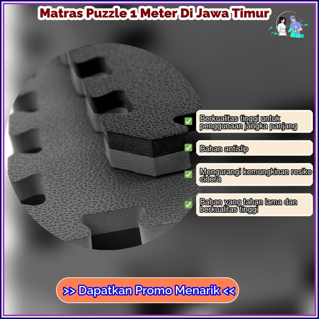 Matras Puzzle 1 Meter Di Jawa Timur - Tatami Matras - Medium