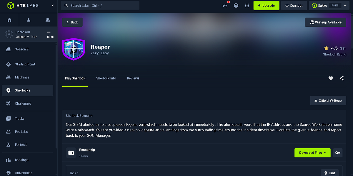 HTB Sherlocks: “Reaper” (Full Walkthrough) | by NPCxPanda | Medium