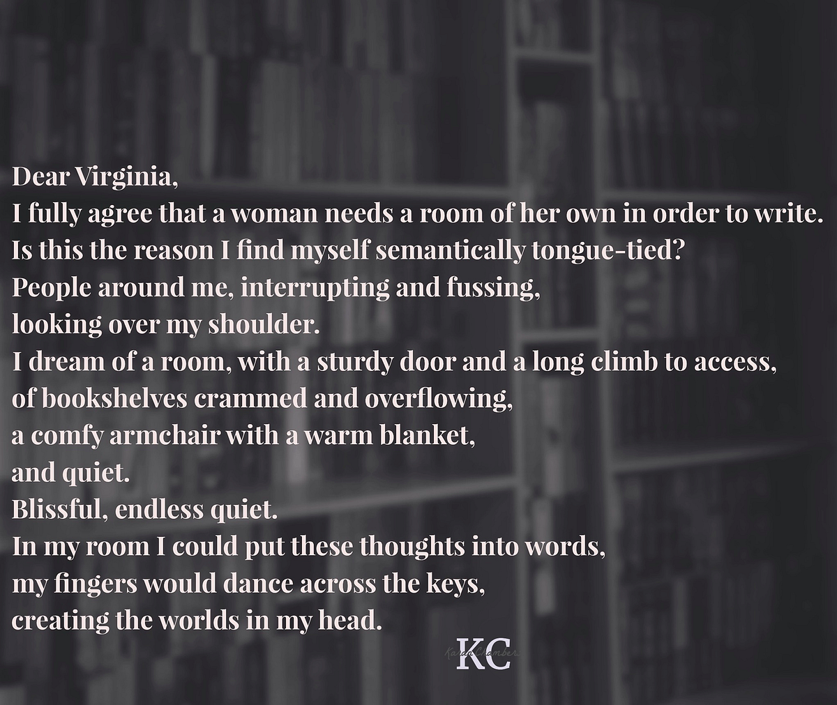 NaPoWriMo 3 — Dear Virginia (Fan Letter) | by Karan Chambers | Medium