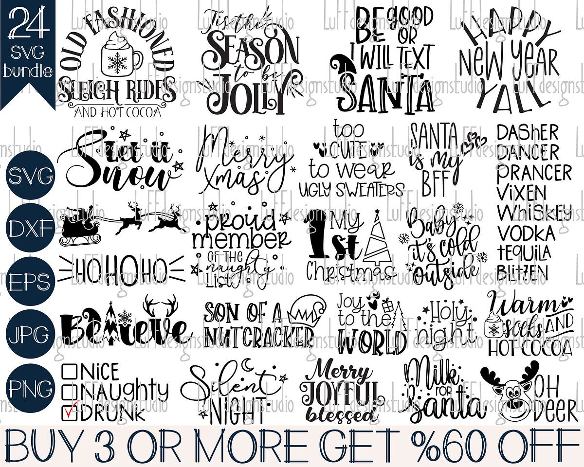 Christmas SVG Bundle, Funny Christmas SVG, Adult Christmas SVG ...