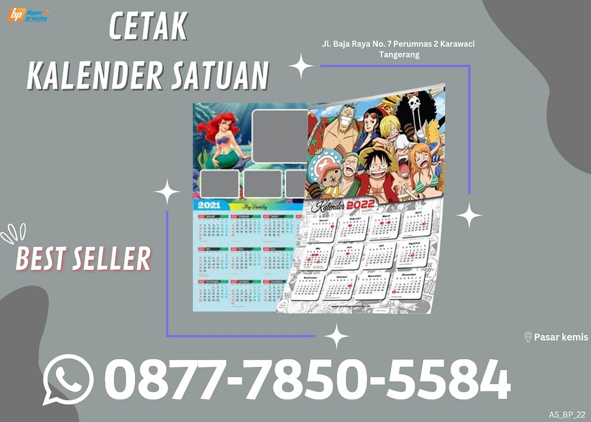 BEST SELLER, Wa./Call. 0877–7850–5584, Cetak Kalender Satuan di Pasar Kemis. - Jasa cetak ...