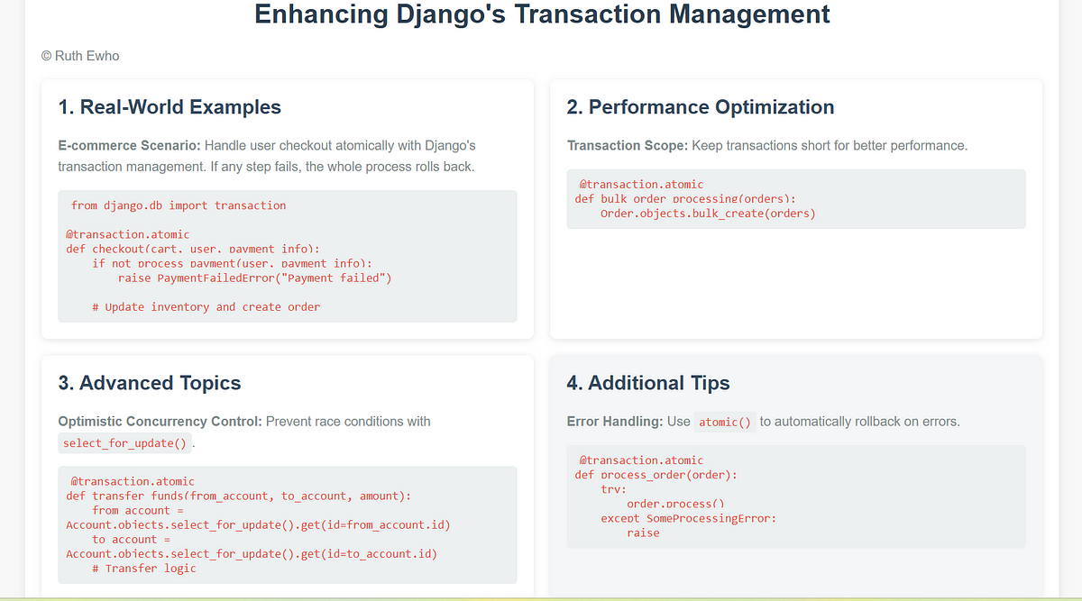 Real World Django Transactions Python In Plain English