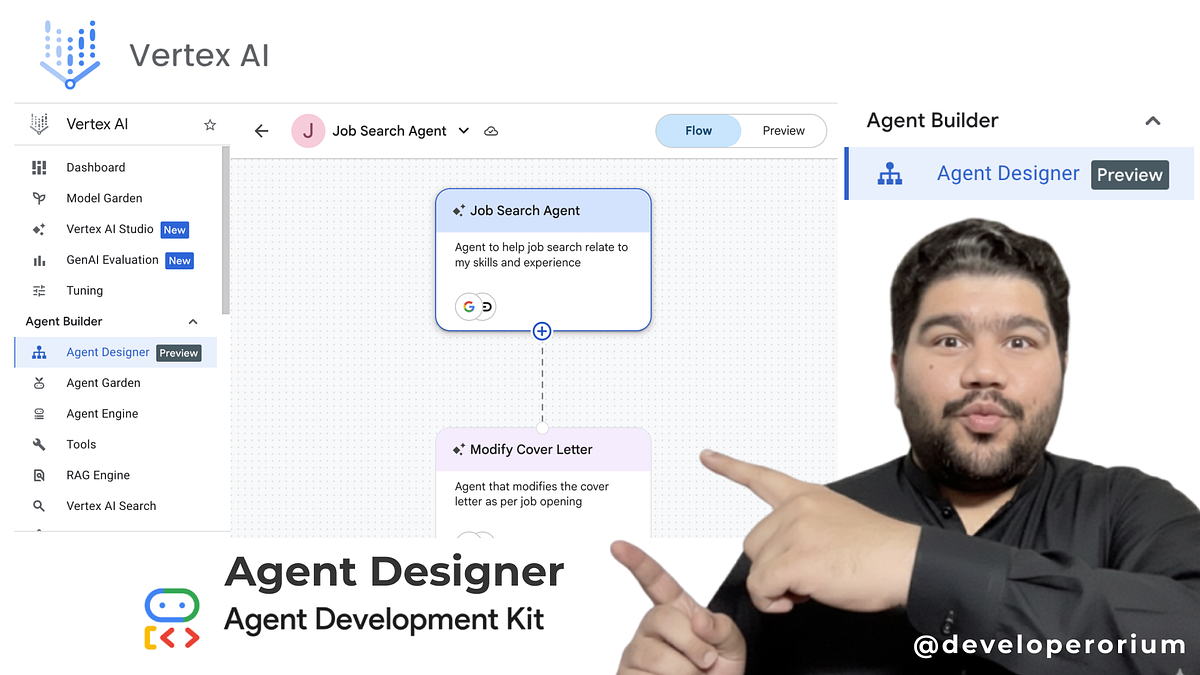 Vertex Ai Agent Designer in the Google Cloud console — Google ADK ...