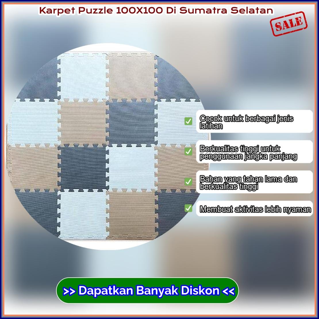 Karpet Puzzle 100X100 Di Sumatra Selatan - Eva Mat Tebal - Medium