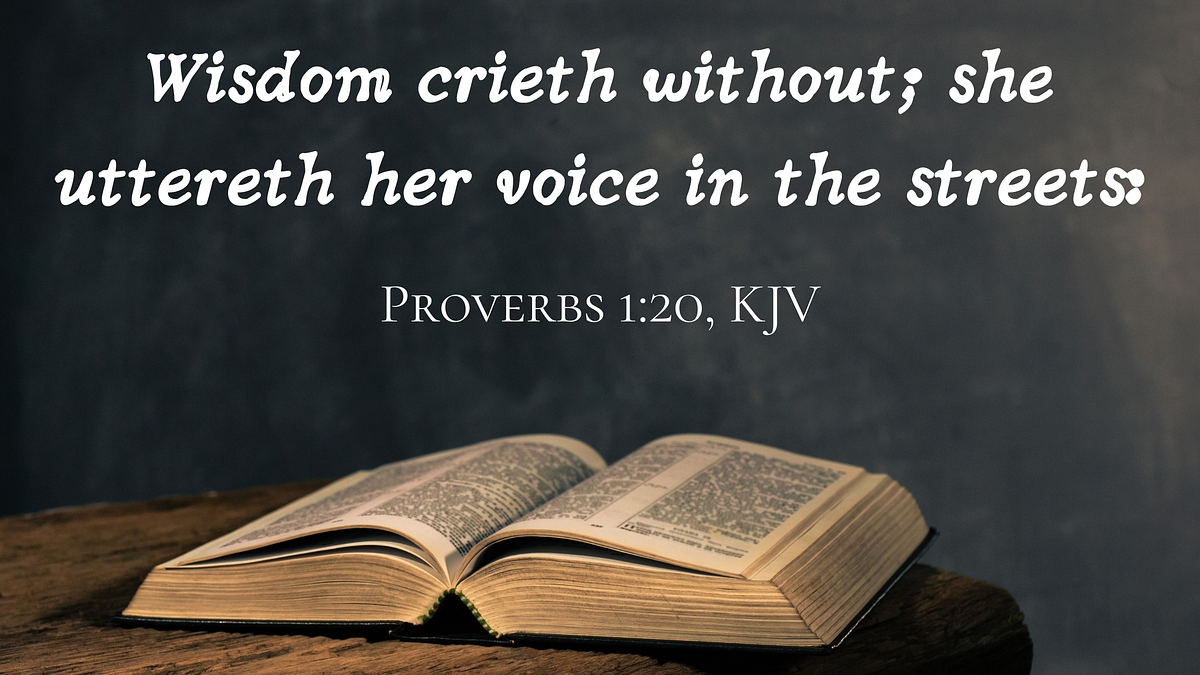 Wisdom Cries Out — But Few Listen | by Brian Tubbs | One Minute Proverb ...