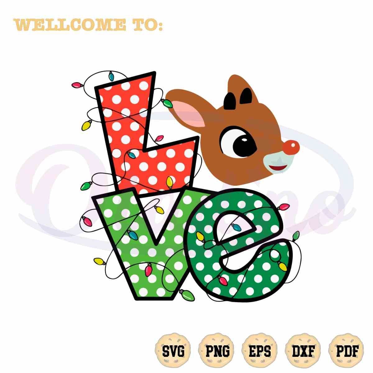 Christmas Love Cute Reindeer SVG For Cricut Sublimation Files - Angela ...